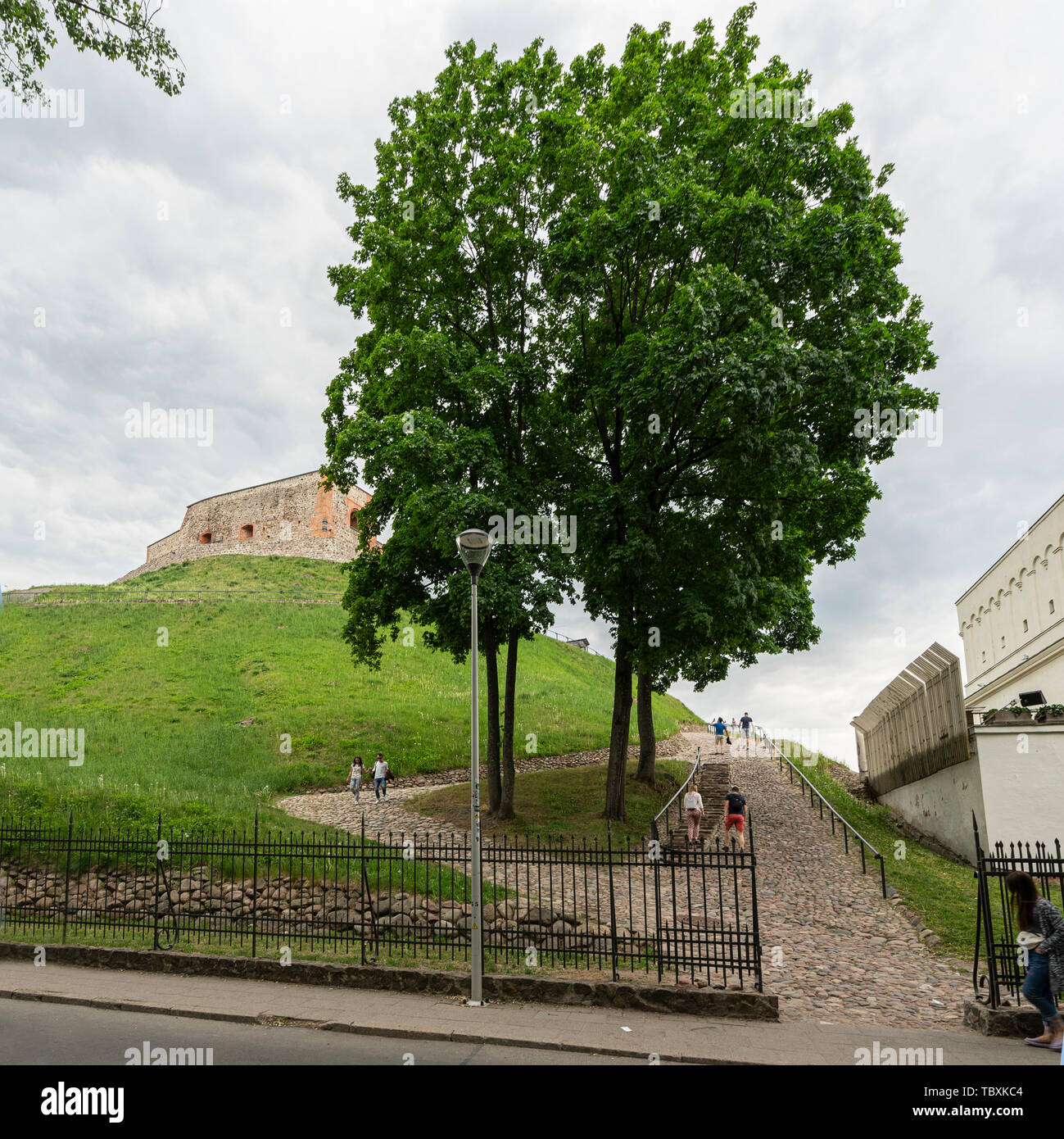 Vilnius, Lithuania. May 2019. a view of the hill of Palace of the Dukes ...