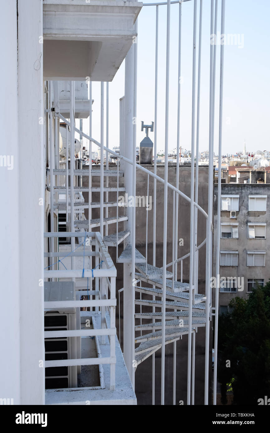 Fire escape in the hotel for evacuation in case of fire Stock Photo - Alamy
