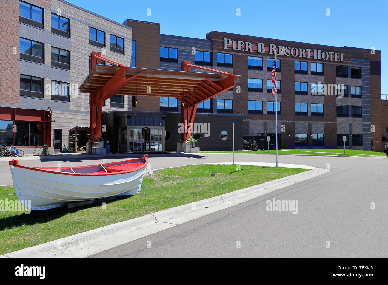 Pier B Resort Hotel in Pier B.Duluth Harbor.Duluth.Minnesota.USA Stock ...