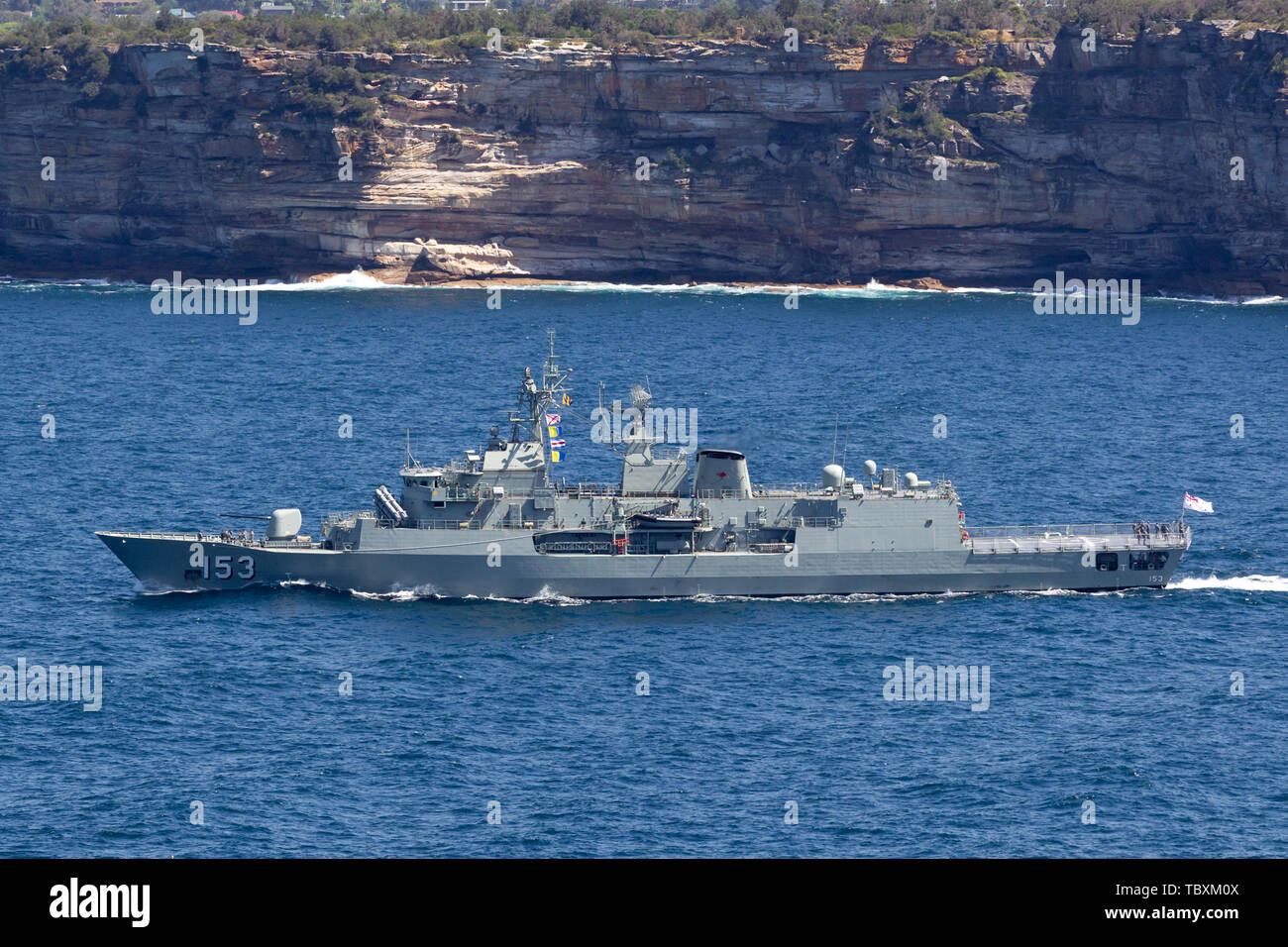 HMAS Stuart (FFH 153) Anzac-class frigate of the Royal Australian Navy ...