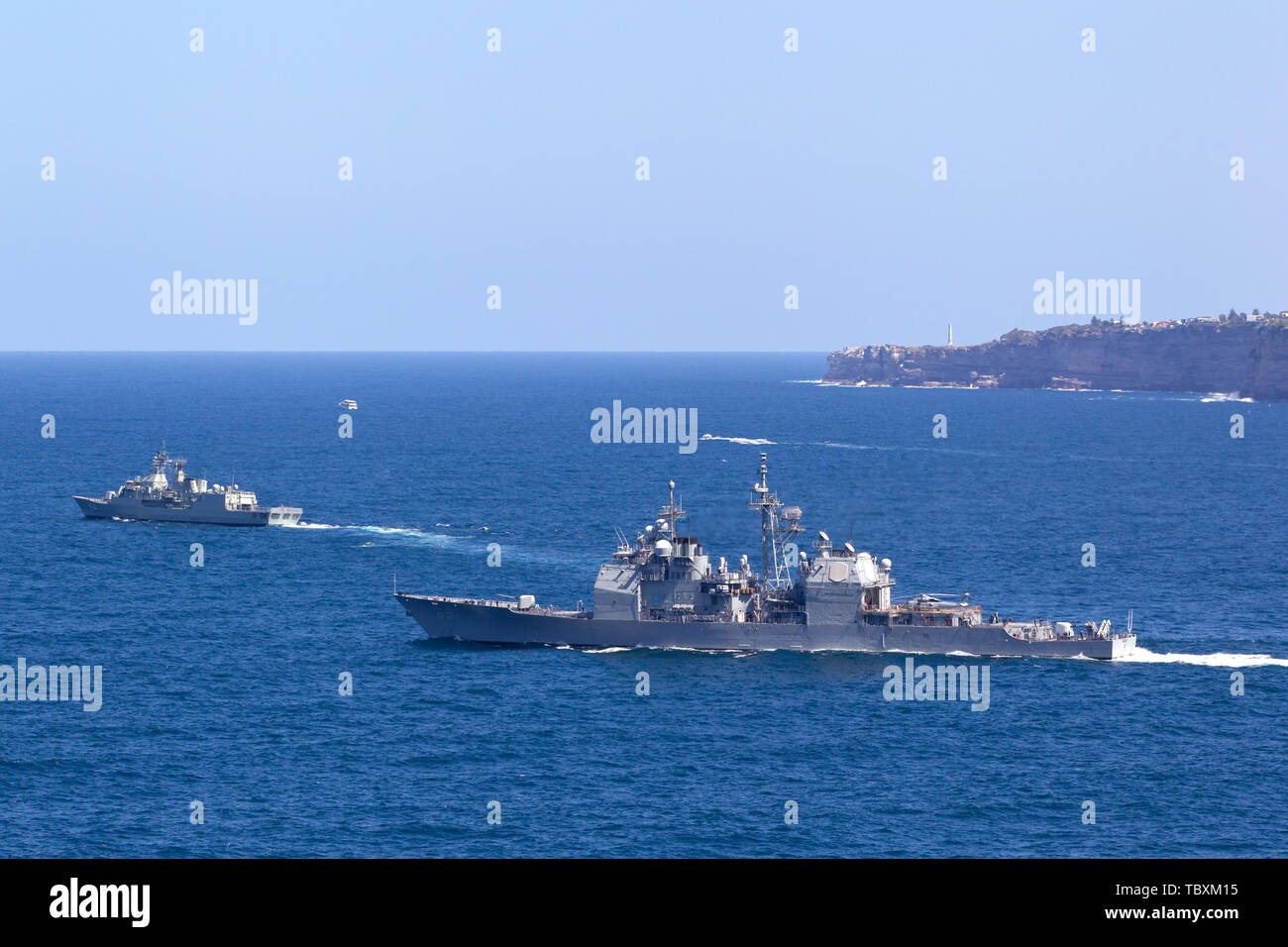 USS Chosin (CG-65) Ticonderoga-class guided-missile cruiser and Royal ...