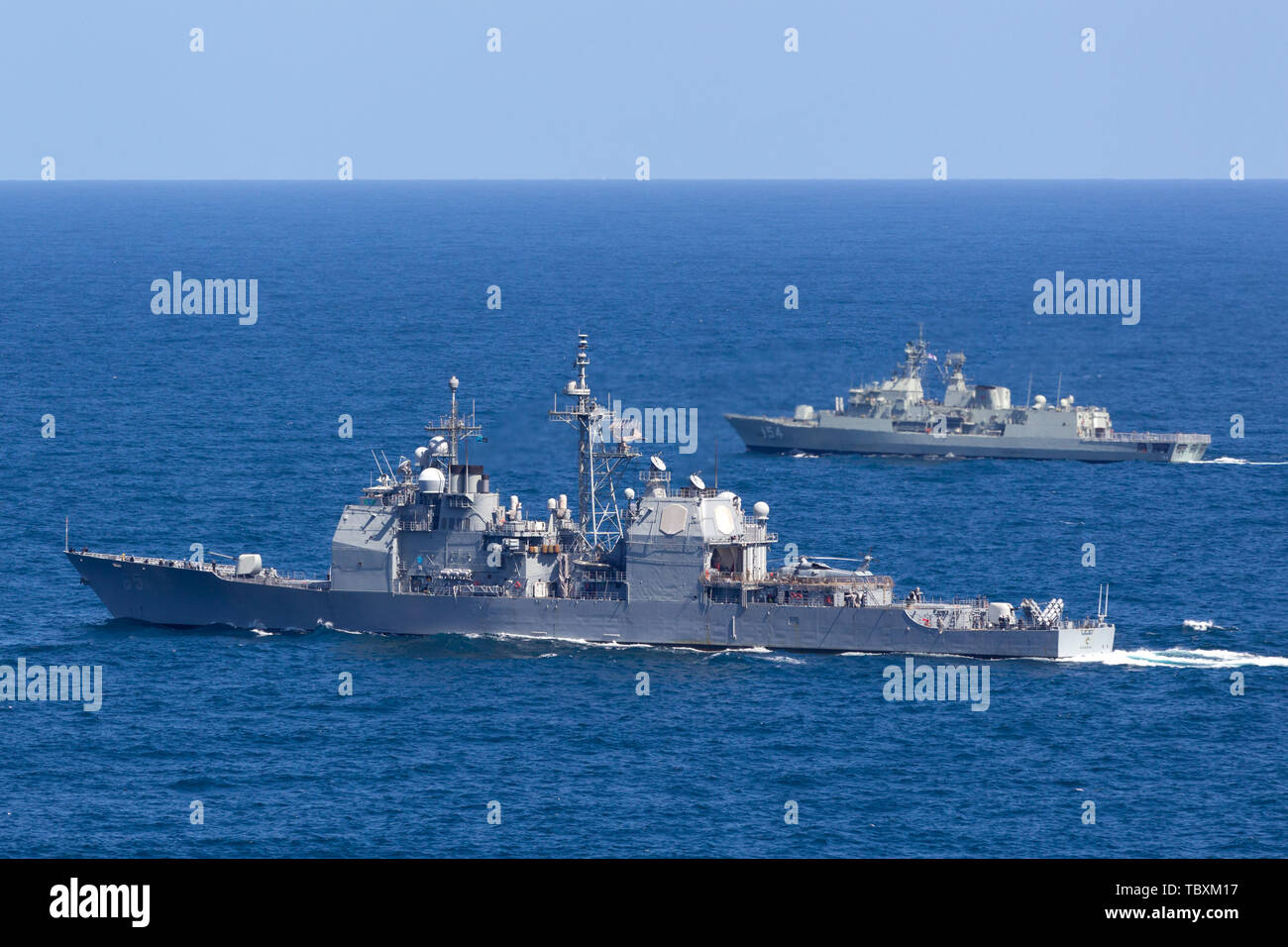 USS Chosin (CG-65) Ticonderoga-class guided-missile cruiser and Royal ...