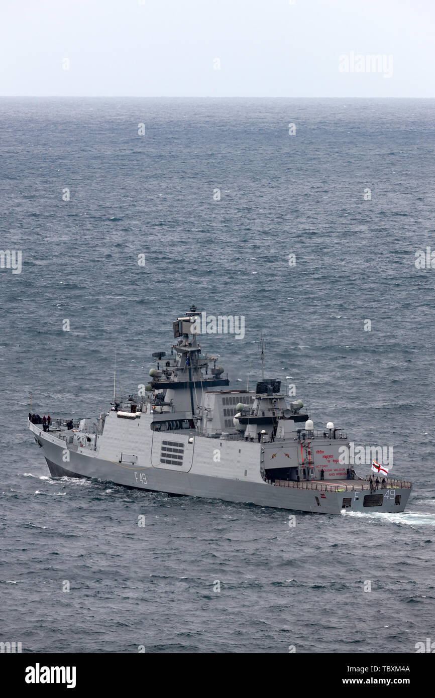 INS Sahyadri (F49) Shivalik-class stealth multi-role frigate of the ...