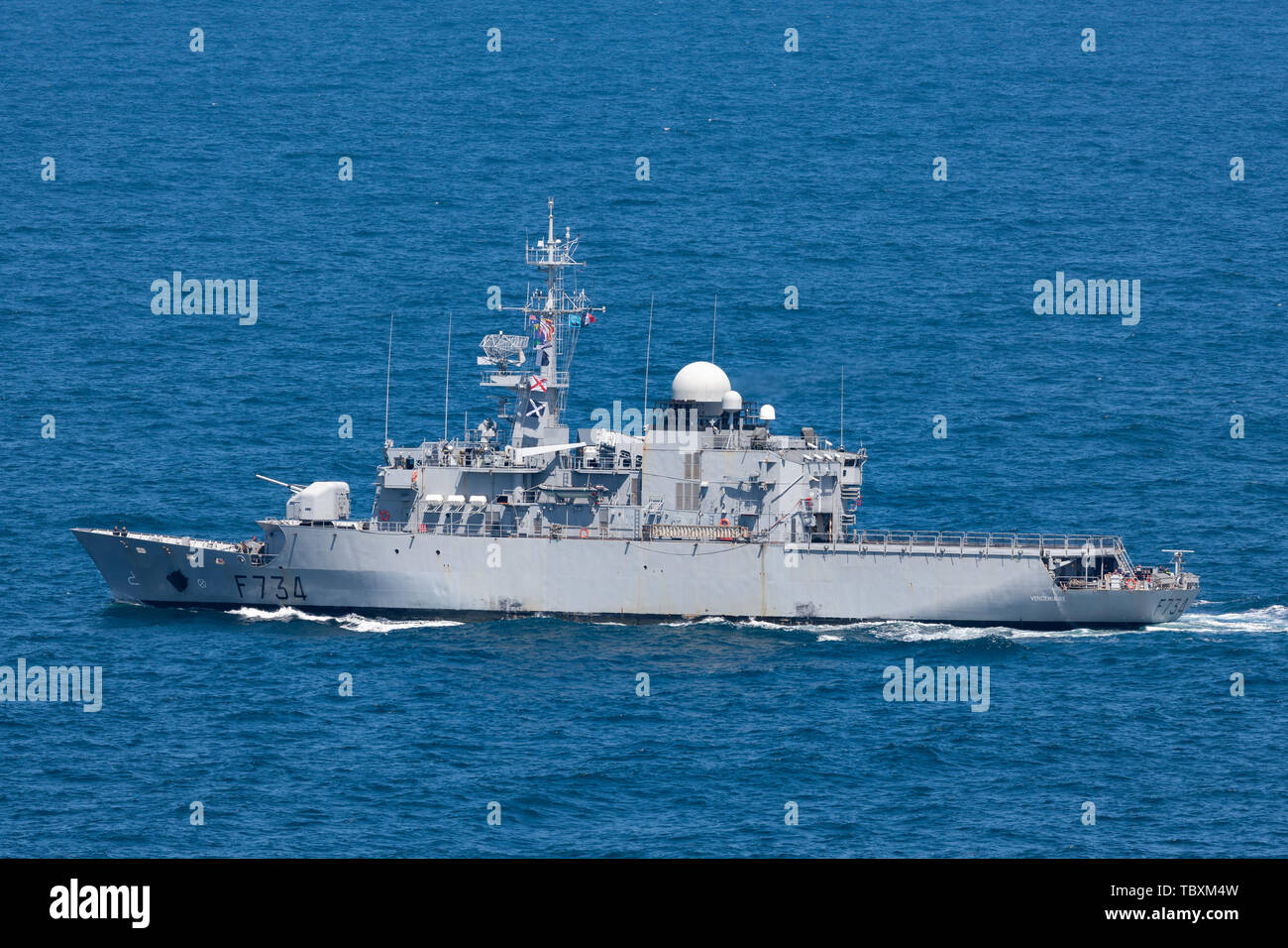 French Navy (Marine Nationale) frigate FNS Vendemiaire (F734 Stock Photo - Alamy