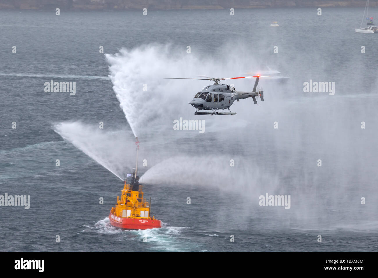 Royal Australian Navy (RAN) Bell 429 Helicopter N49-048 flying over ...