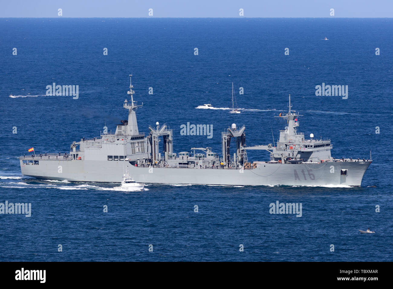 Cantabria (A15) replenishment oiler ship operated by the Spanish Navy ...