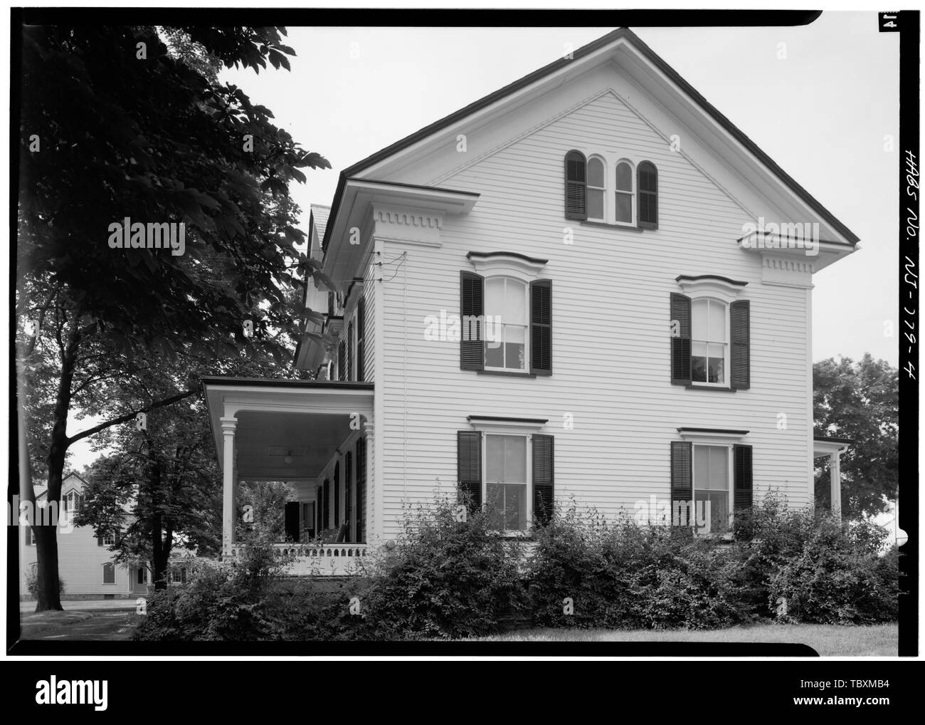 NORTH ELEVATION, SHOWING BROKEN PEDIMENTED GABLE, ARCHED WINDOW IN ...