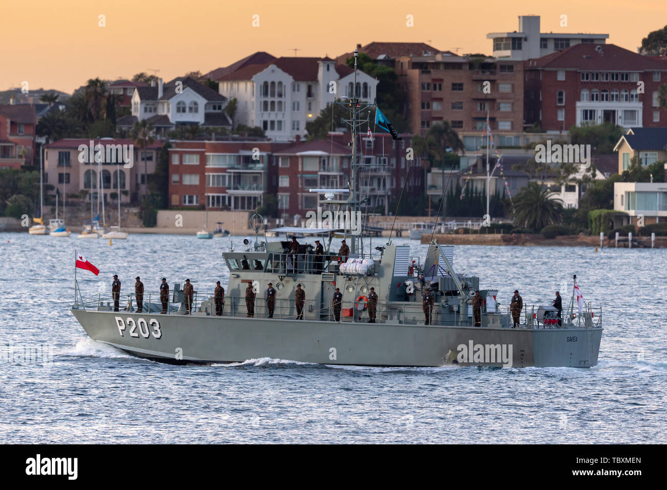 Patrol boat VOEA Savea (P203) of the Tongan Defence Services in Sydney ...