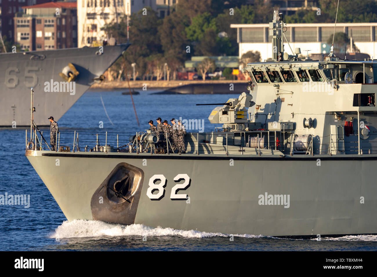 HMAS Huon (M 82) Huon Class Minehunter Coastal vessel of the Royal ...