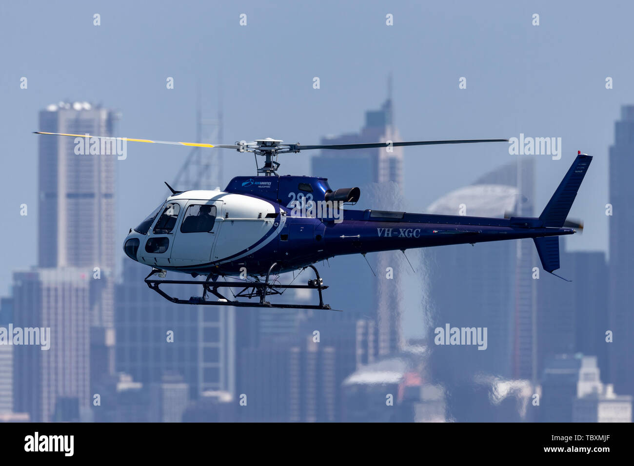 Eurocopter AS 350B3 Helicopter VH-XGC conducting aerial filming over ...