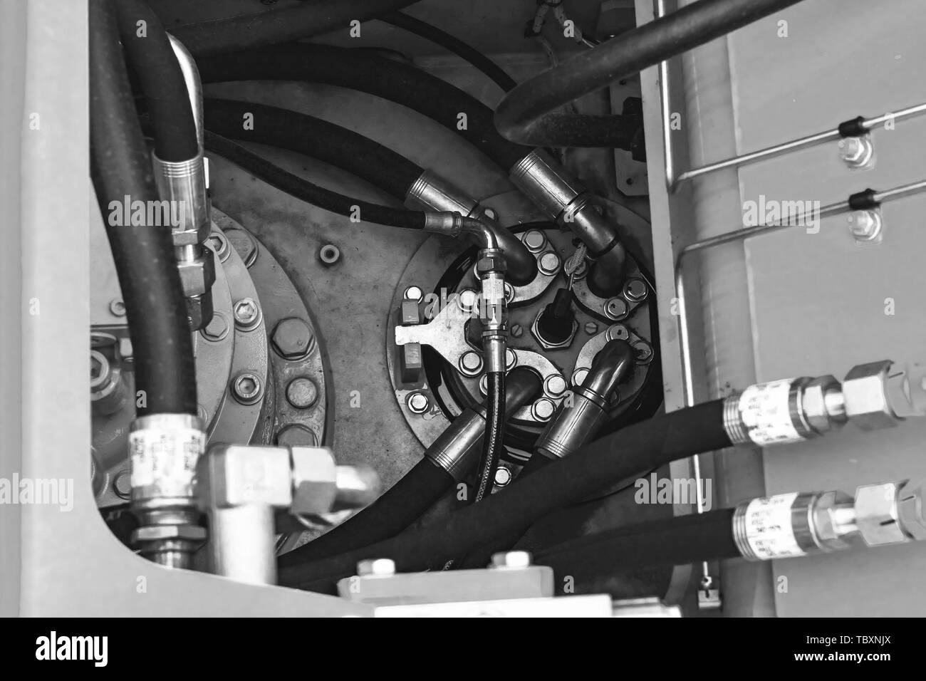 Close-up shot of car engine hoses and tubes Stock Photo - Alamy