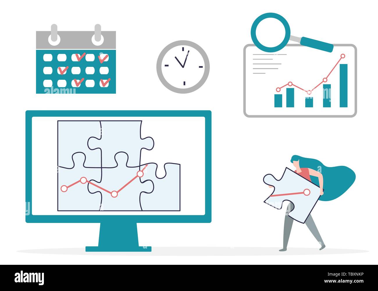 Personal contribution of employee to the success of company. Vector ...