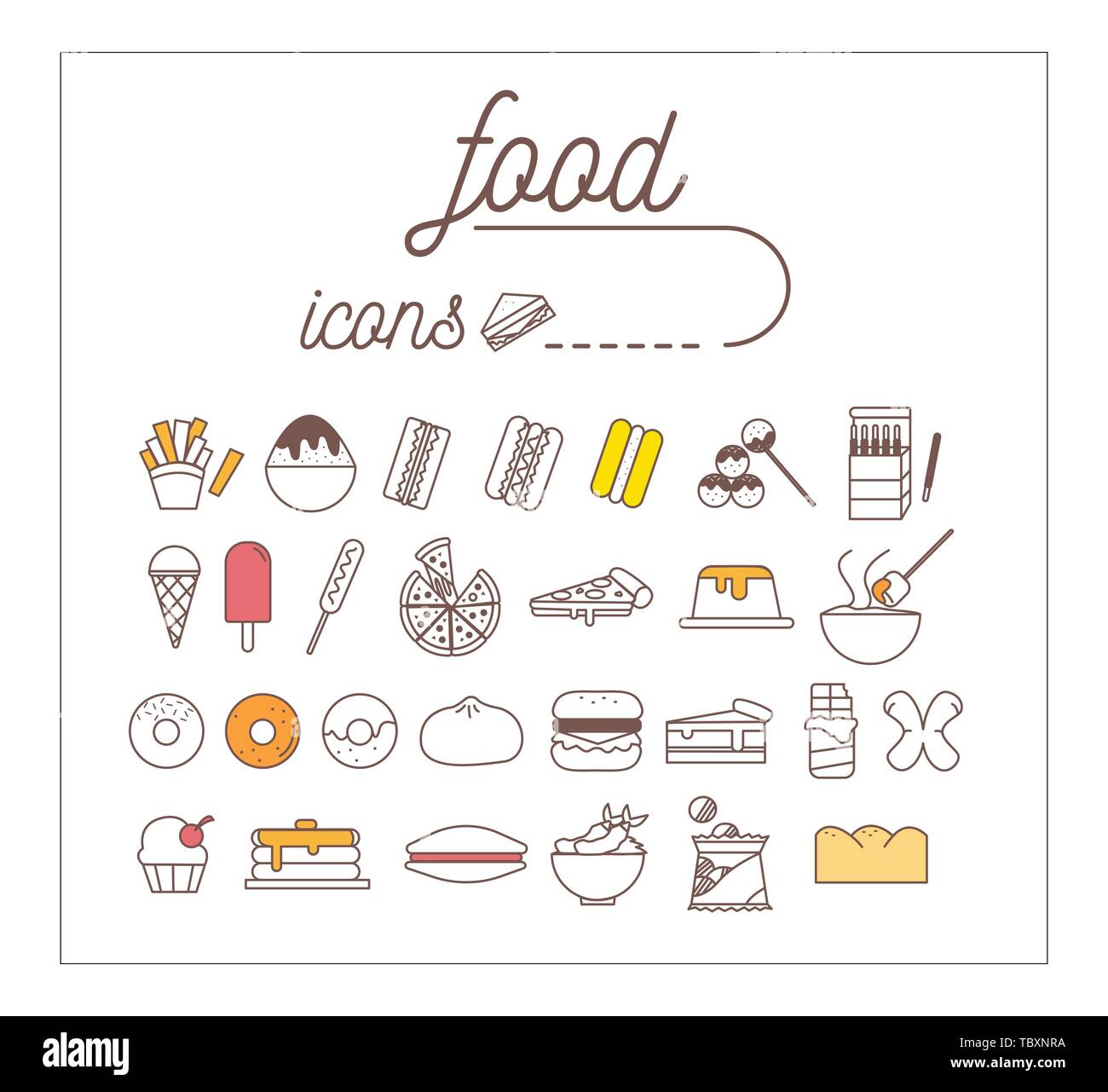 Food icon set infographic and illustration design.vector Stock Vector ...