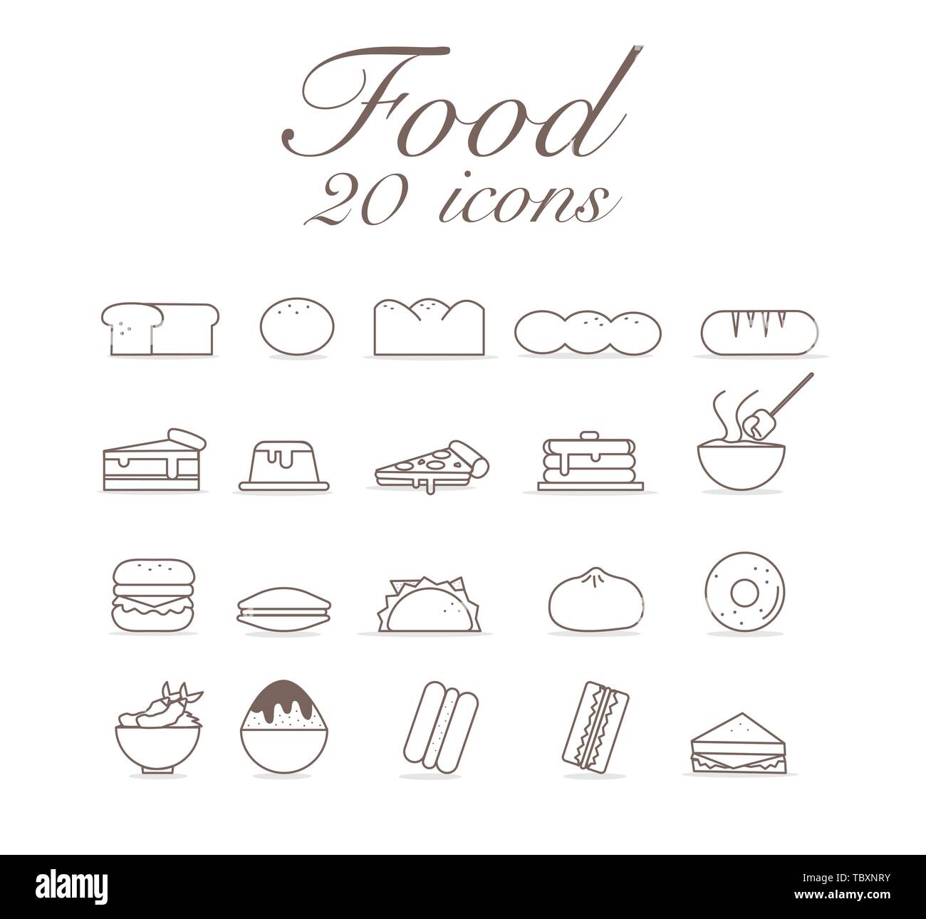 20 icons for food set infographic design.vector Stock Vector Image ...