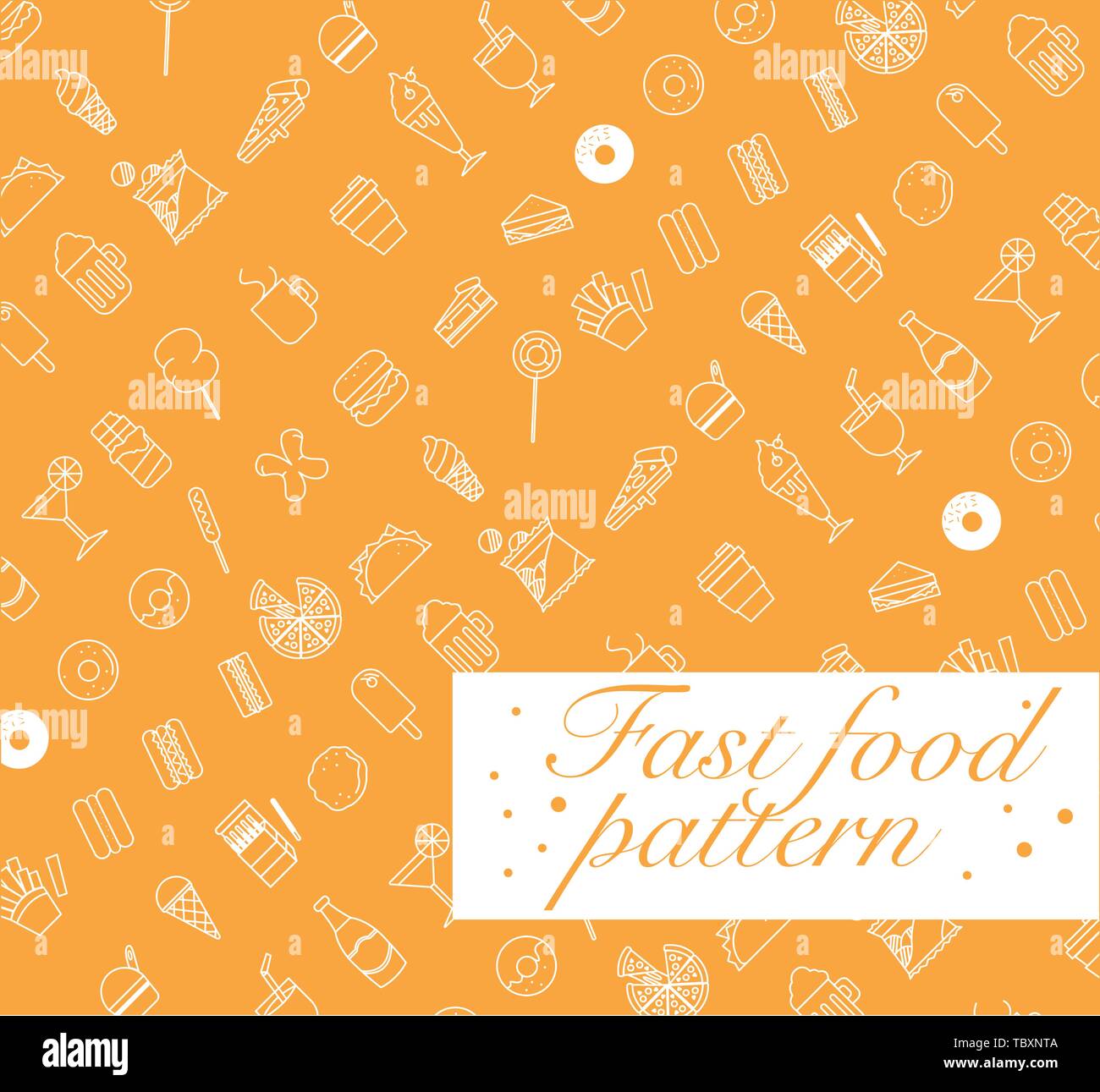 Fast food icons set seamless vector pattern.infographic design Stock ...