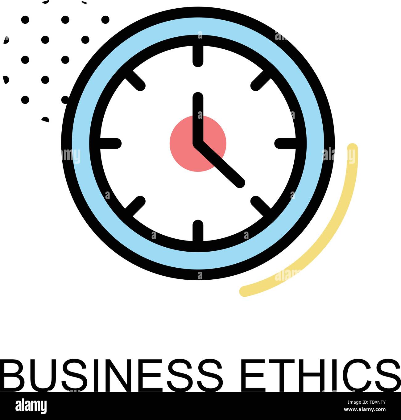 Business ethics icon with clock on white background illustration design ...