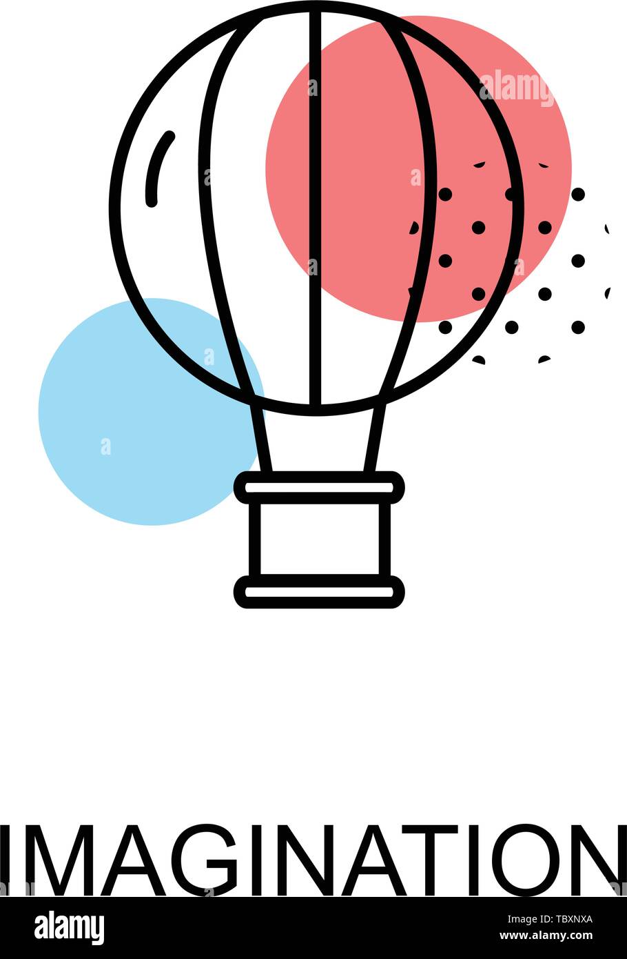 Imagination icon and ballooning on white background with illustration ...