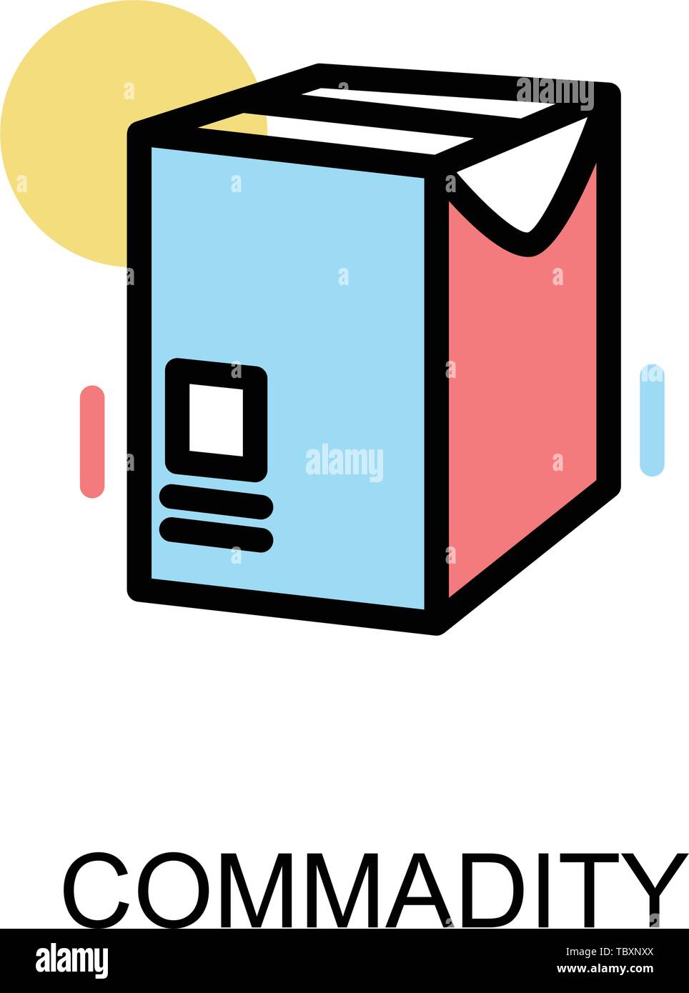 Commadity icon and document box on white background illustration design ...