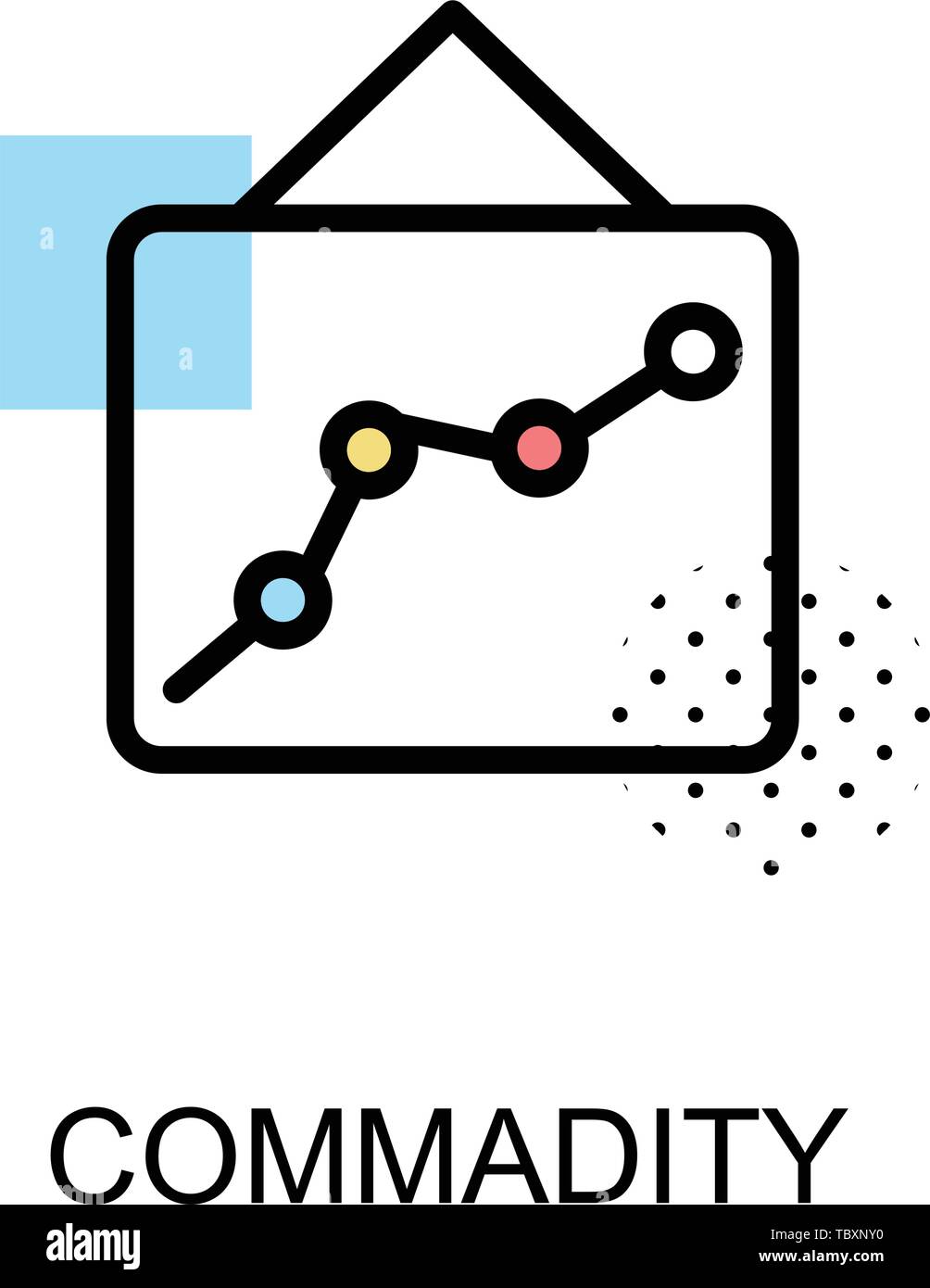 Commadity icon with graph on white background illustration design ...