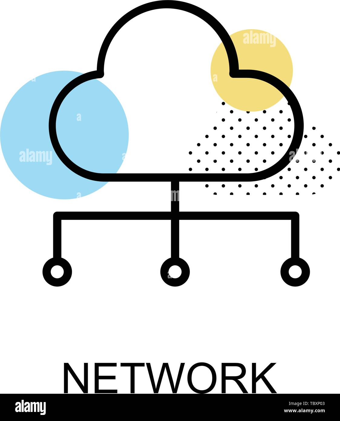 Network with flow chart on white background illustration design.vector ...