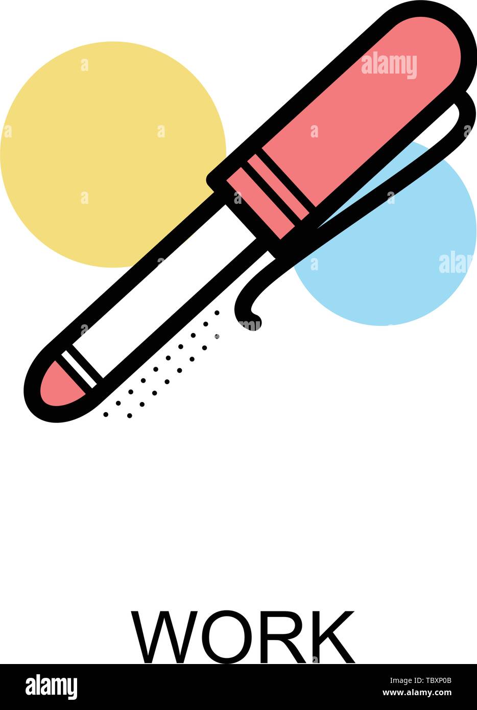 Work icon with pen on white background illustration design.vector Stock ...