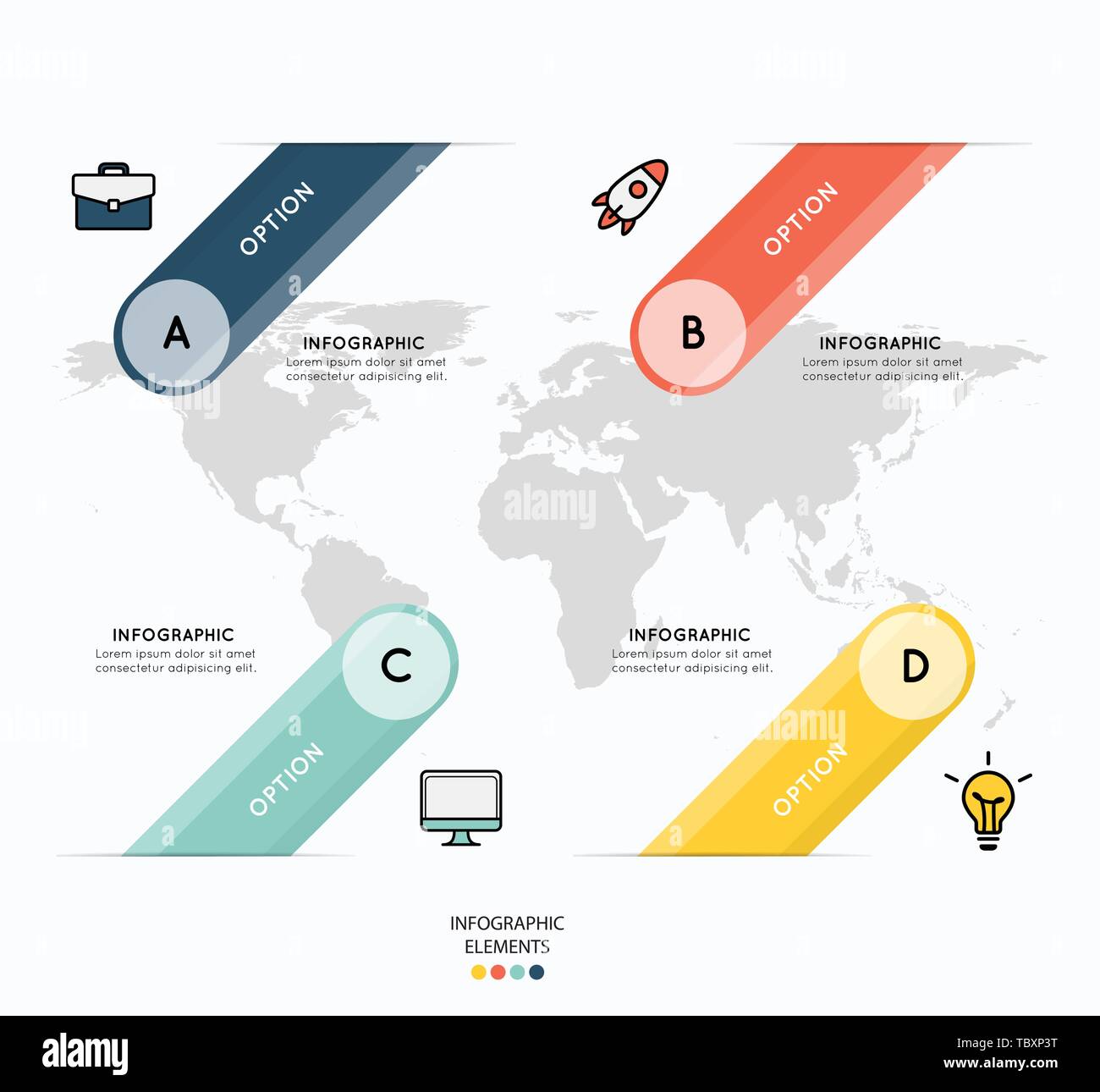 Icons and infographic design on map background.vector Stock Vector ...