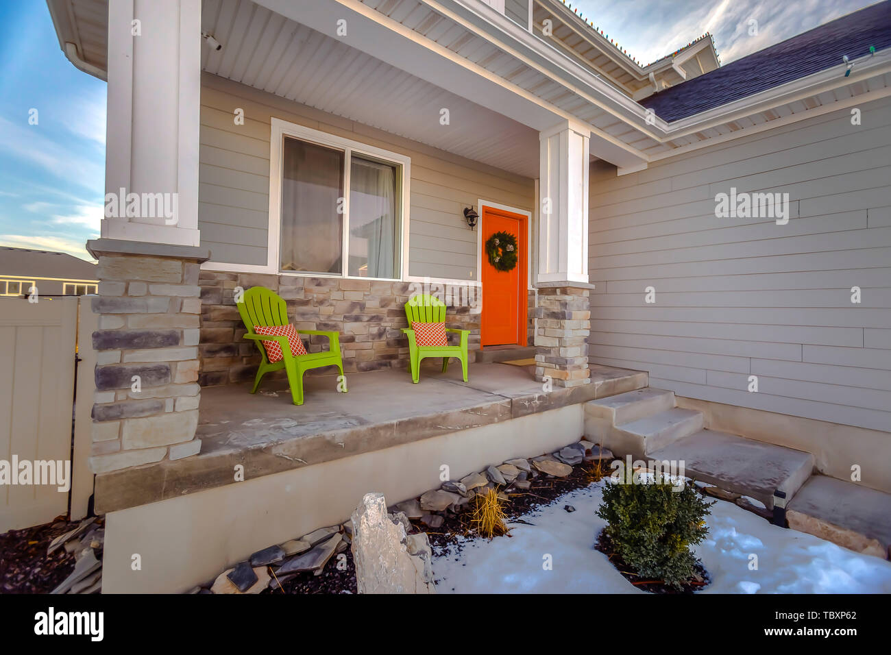 Bright orange wood home hi-res stock photography and images - Alamy