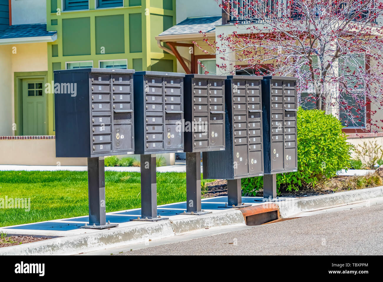 Cluster of residential mailboxes hi-res stock photography and images ...