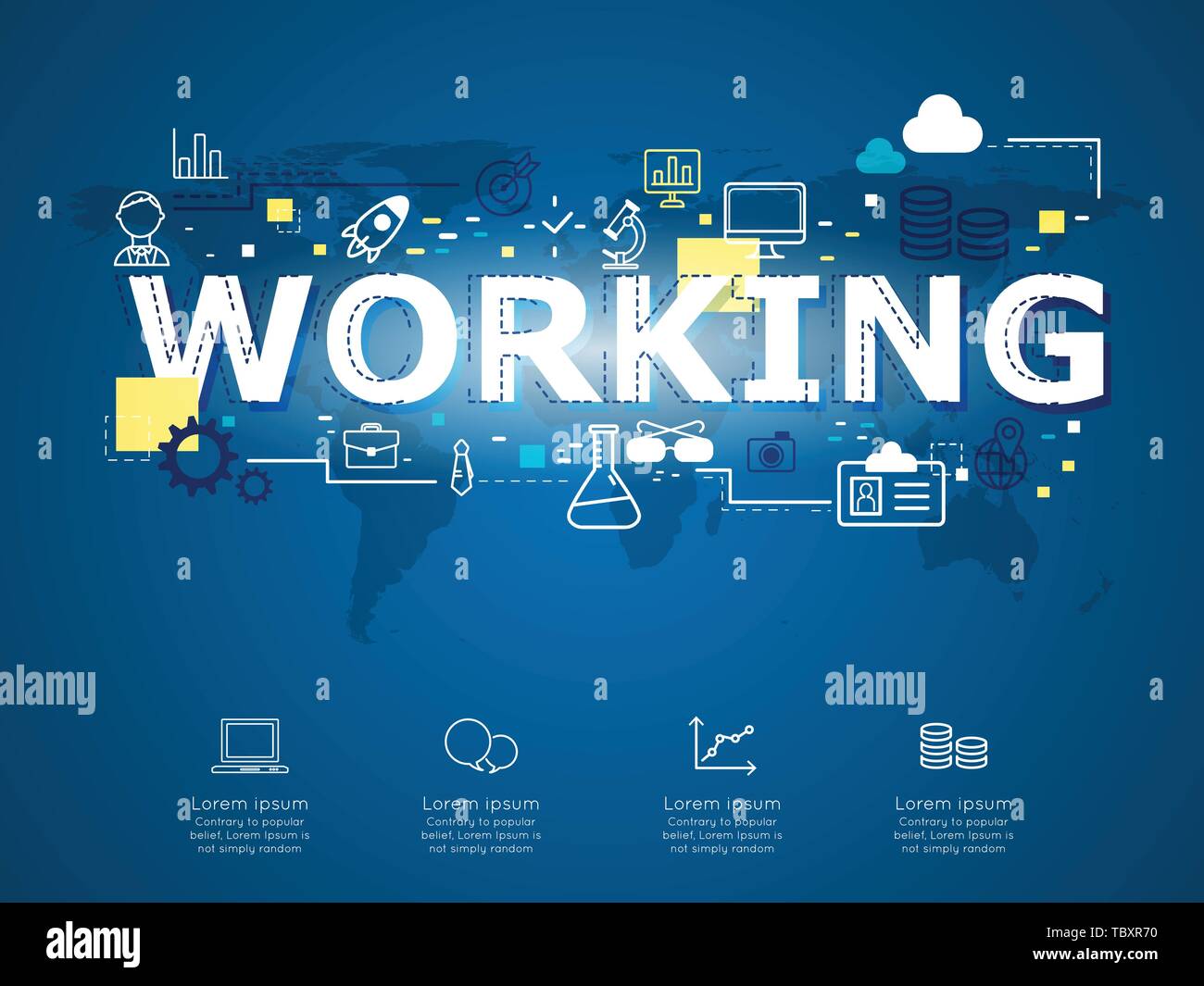Creative infographic of business working with world map Stock Vector ...