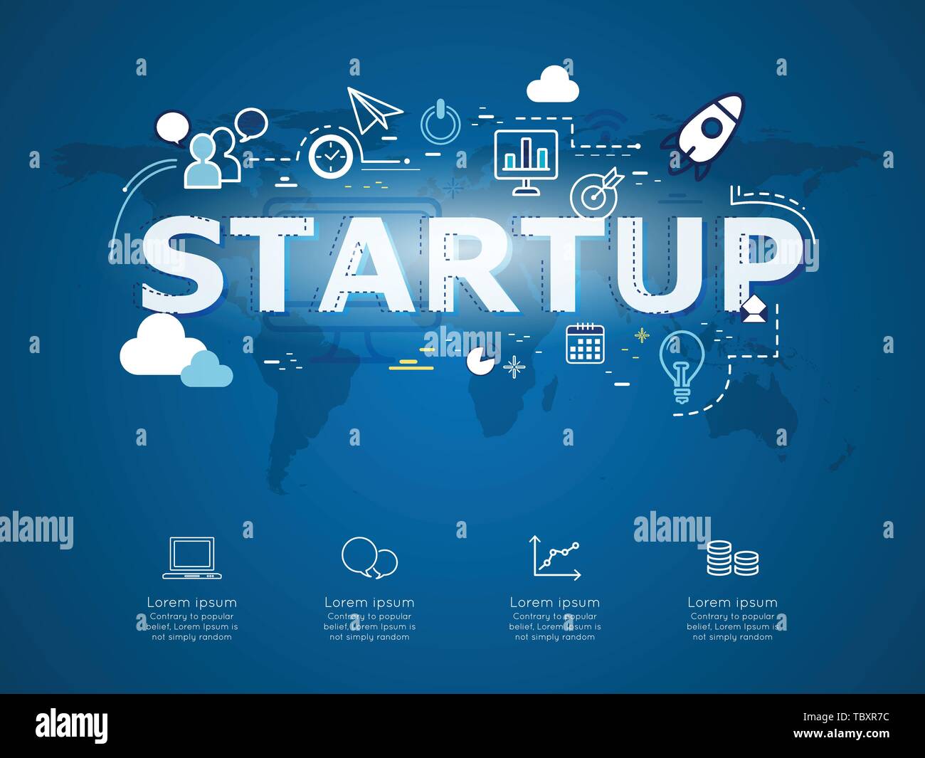 Creative infographic of business startup with world map Stock Vector Image & Art - Alamy