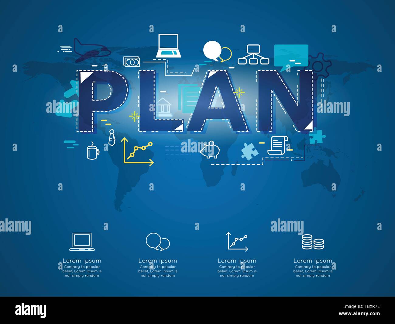 Creative infographic of business plan with world map Stock Vector Image ...