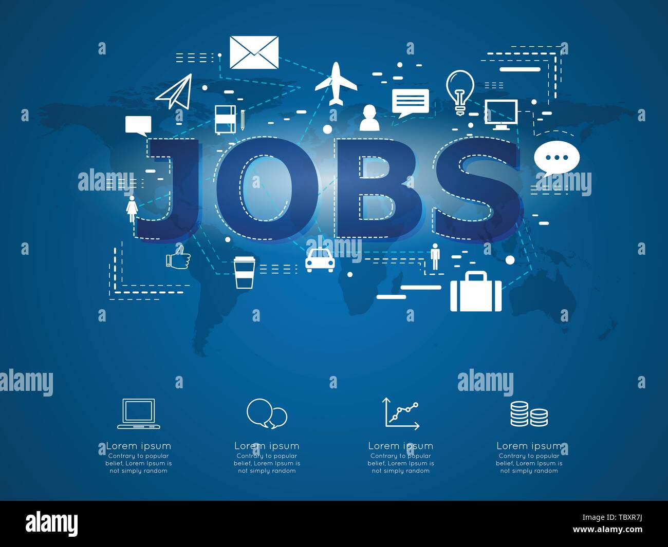 Creative infographic of business jobs with world map Stock Vector Image ...