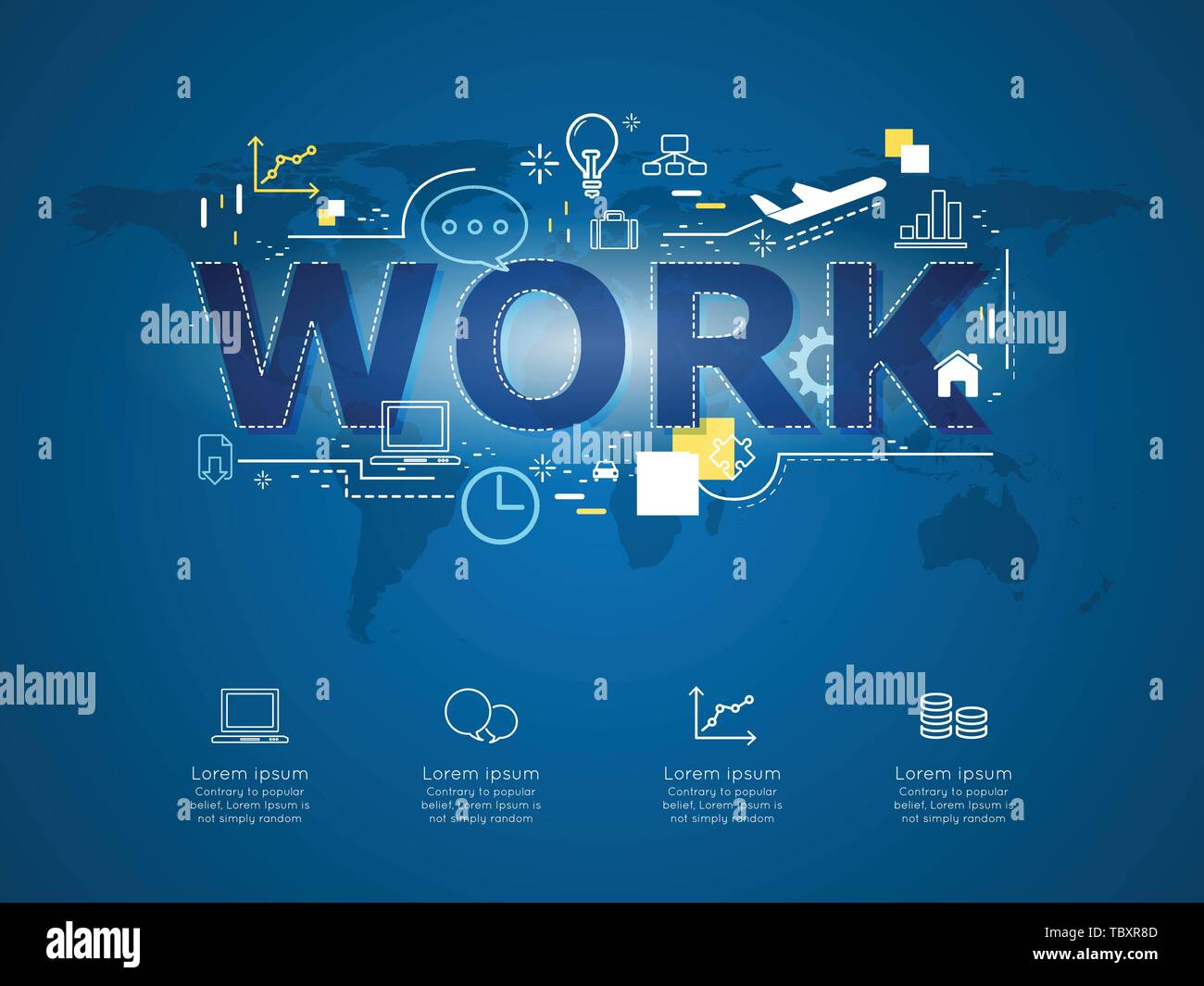 Creative infographic of business work with world map Stock Vector Image ...