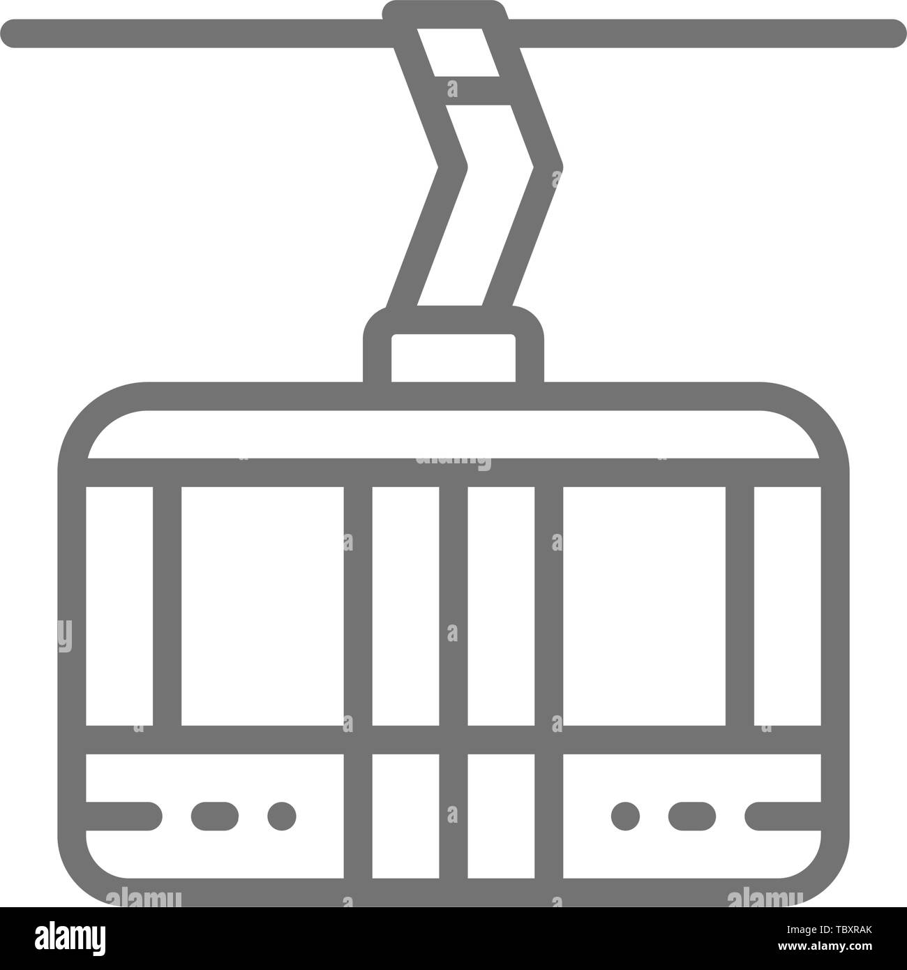 Ski lift, cable car, cabin cableway line icon Stock Vector Image & Art ...