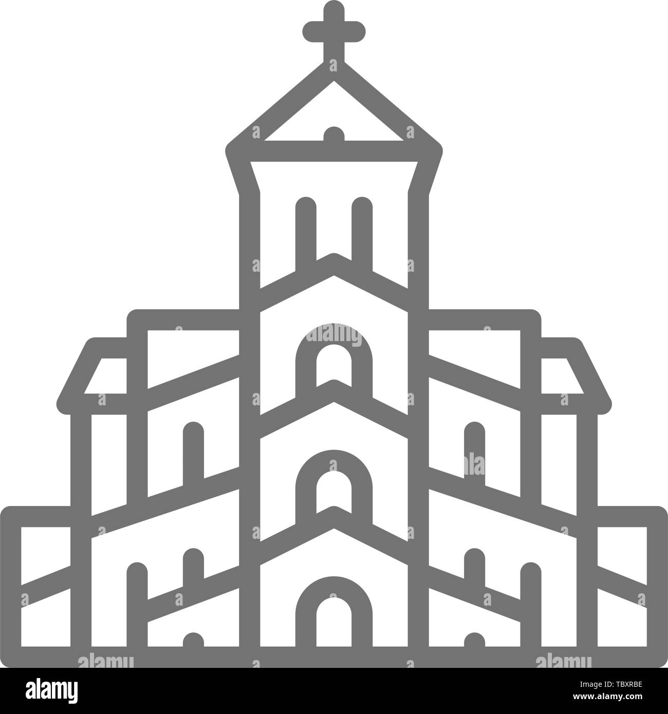 Georgian orthodox church, Tbilisi line icon Stock Vector Image & Art ...