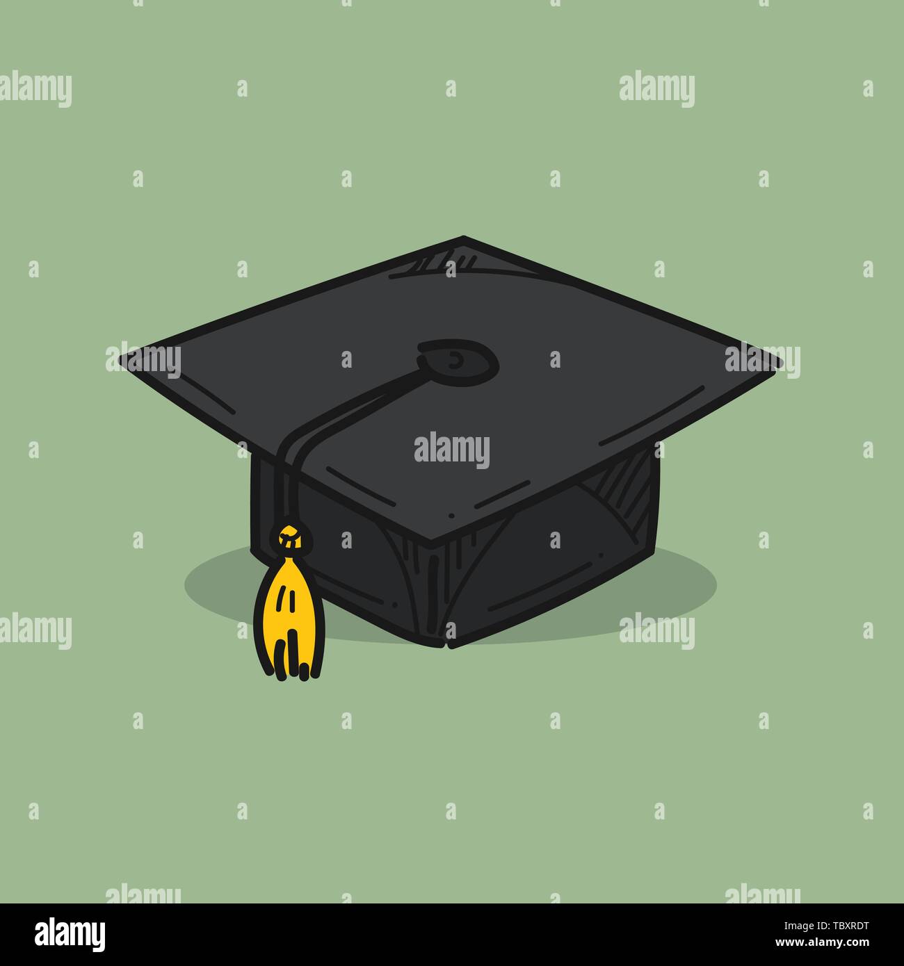 Illustration black graduation cap on Stock Vector Images - Alamy