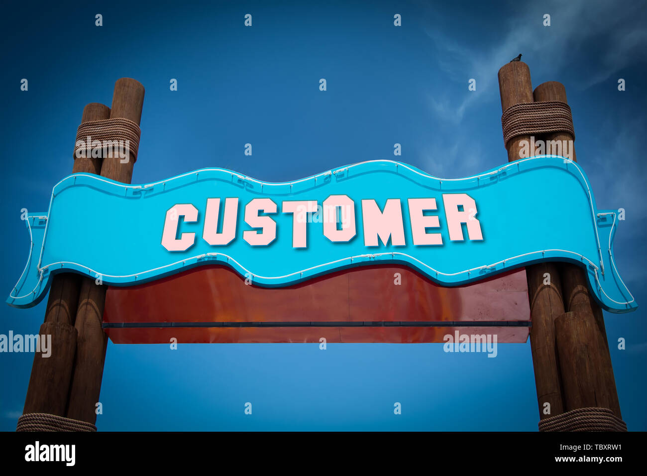 Street Sign the Direction Way to Customer Stock Photo - Alamy