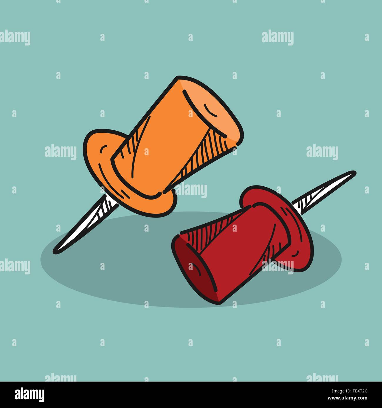 Draw pin Stock Vector Images - Alamy