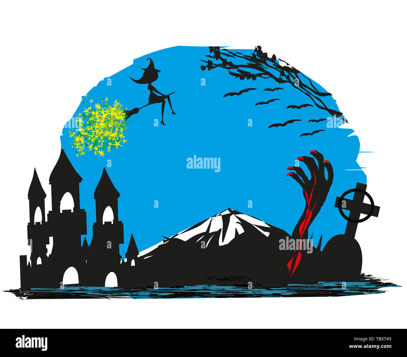 Funny girl in witch Cut Out Stock Images & Pictures - Alamy