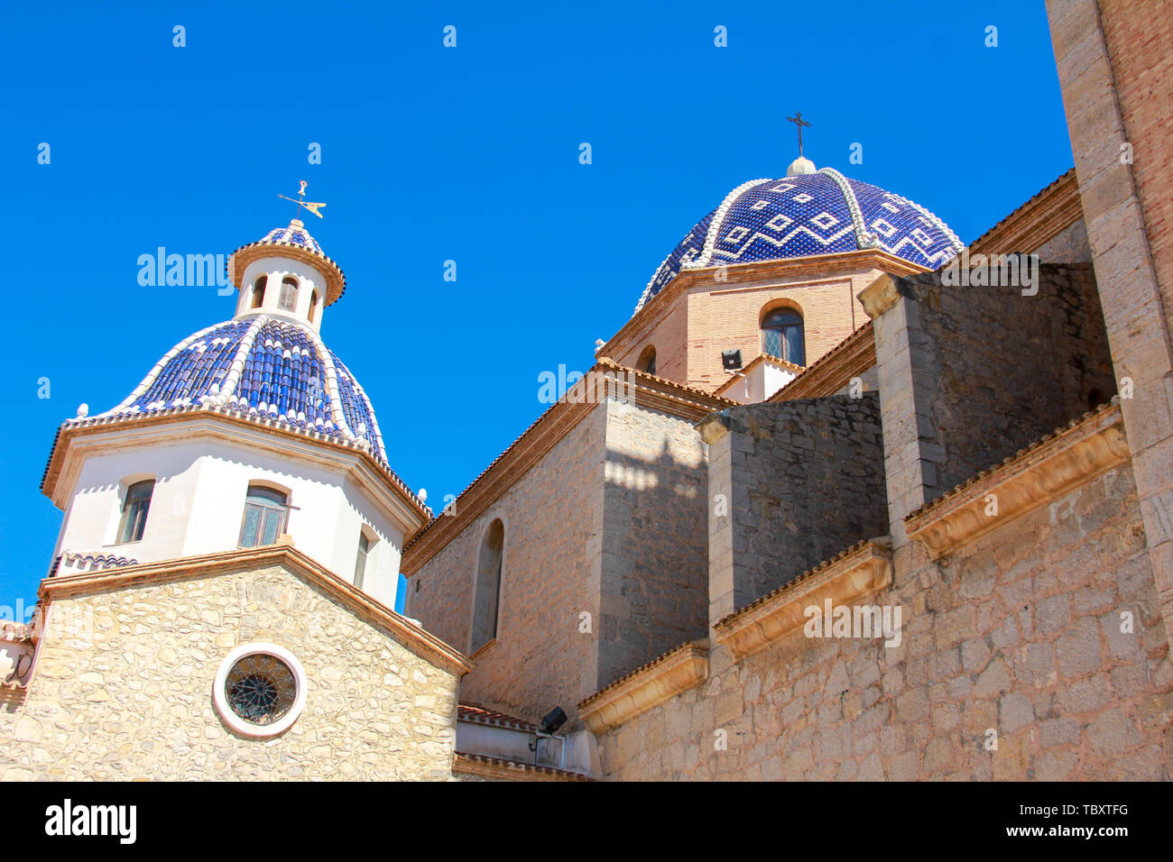 Altea old village Church typical Mediterranean at Alicante Spain Stock ...