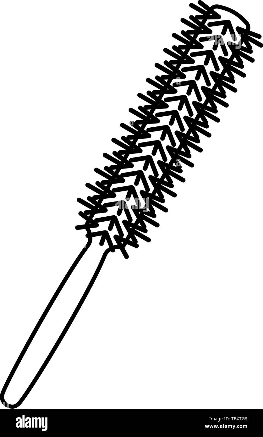 Line art black and white thin round comb Stock Vector Image & Art - Alamy