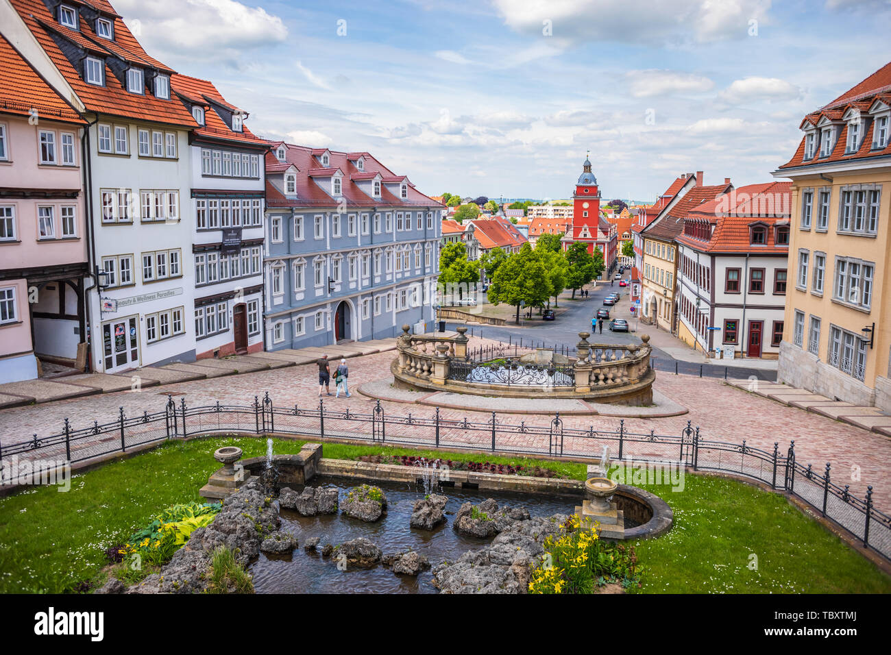 GOTHA, GERMANY - CIRCA MAY, 2019: Wasserkunst fountain and waterfalls ...