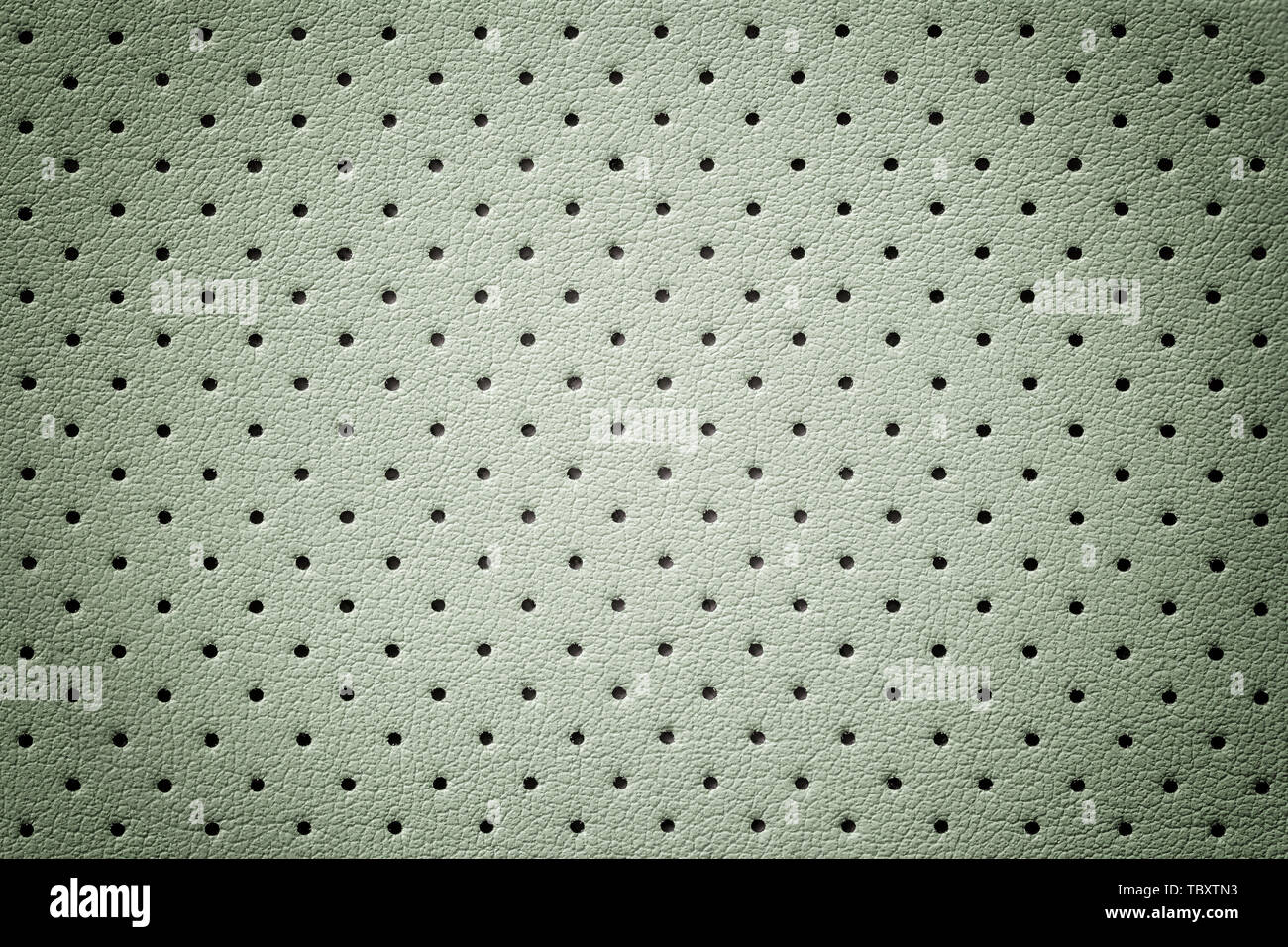 Perforated light green leather texture background with gradient frame ...