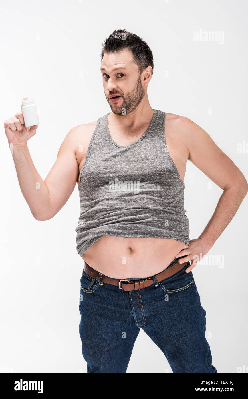 Chubby man holding bottle hi-res stock photography and images - Alamy