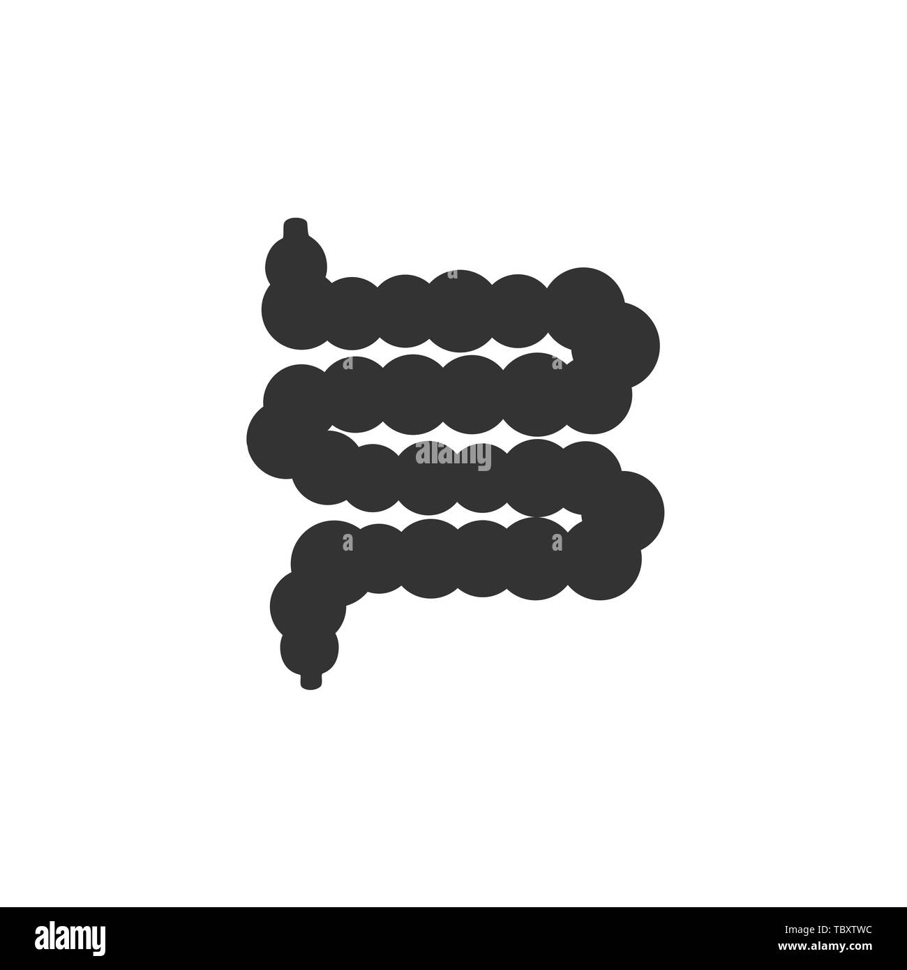 Human organ. Intestine icon on a white background. Isolated vector ...