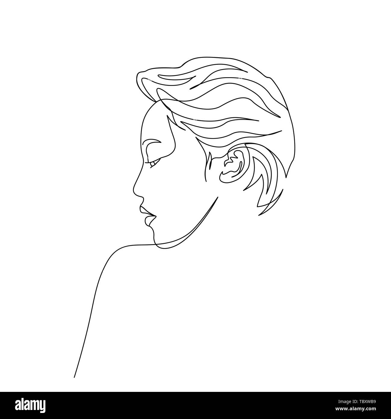 Side Profile Face Vector