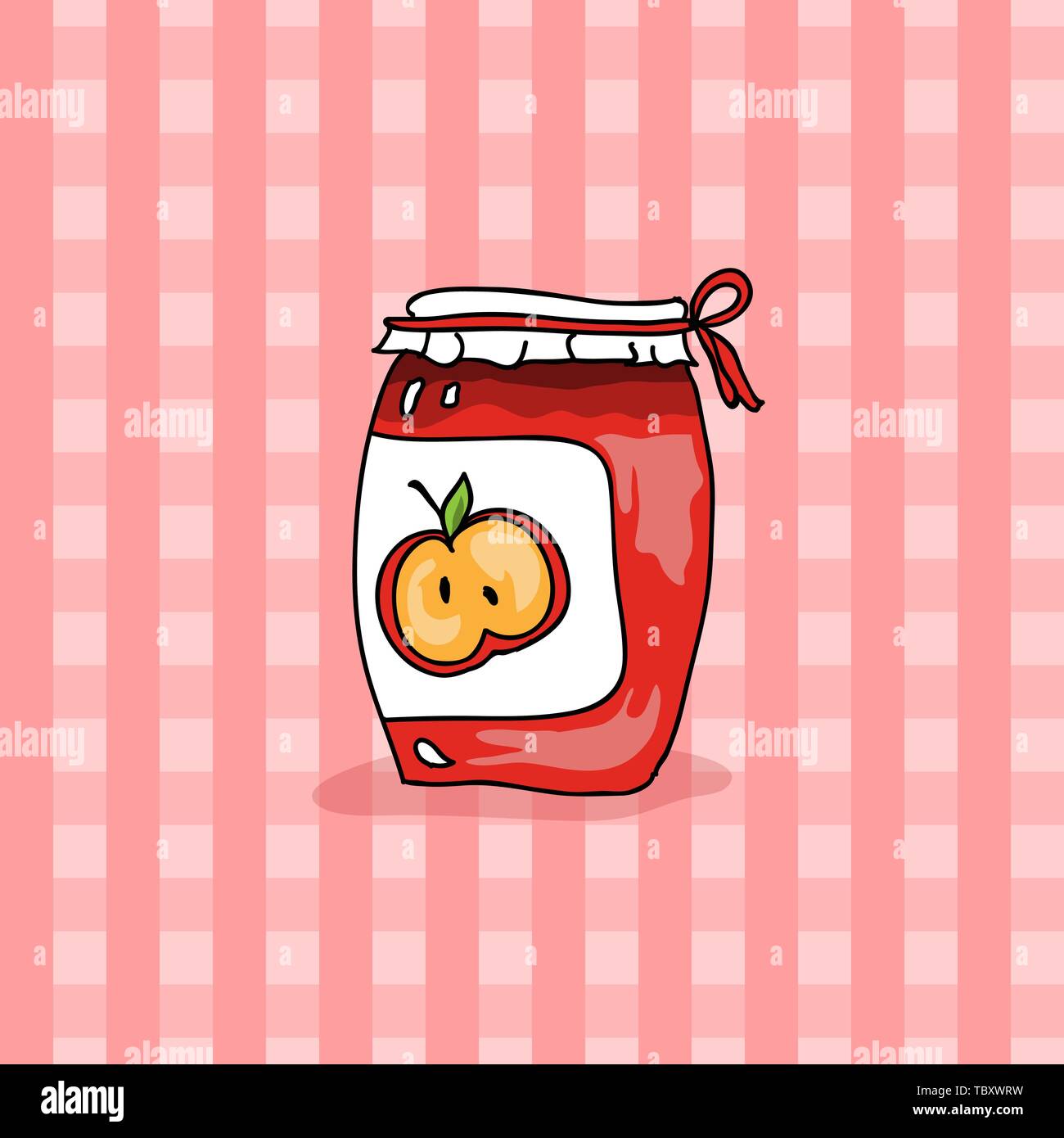 Red Jam bottle. Vector doodle style illustration for your kitchen Stock ...