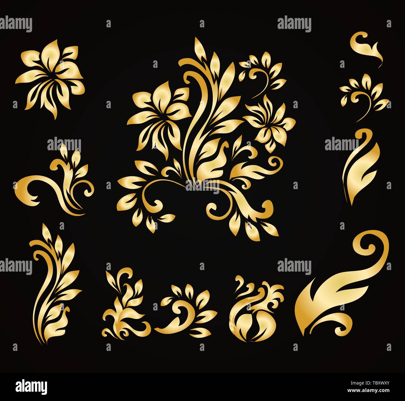 Golden luxury style calligraphic vector design elements Stock Vector ...