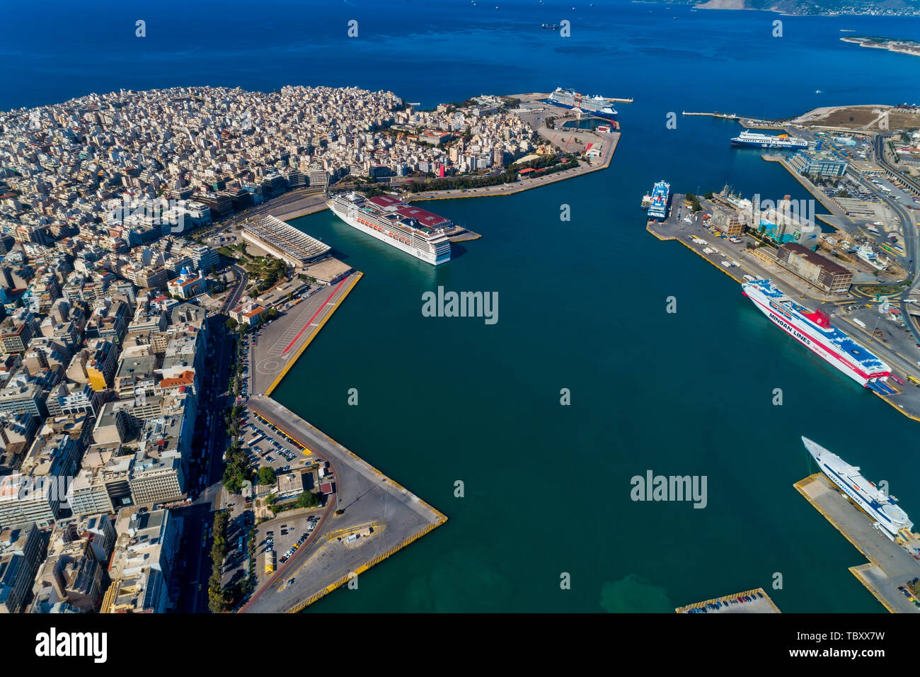 Aerial view cityscape piraeus greece hi-res stock photography and ...