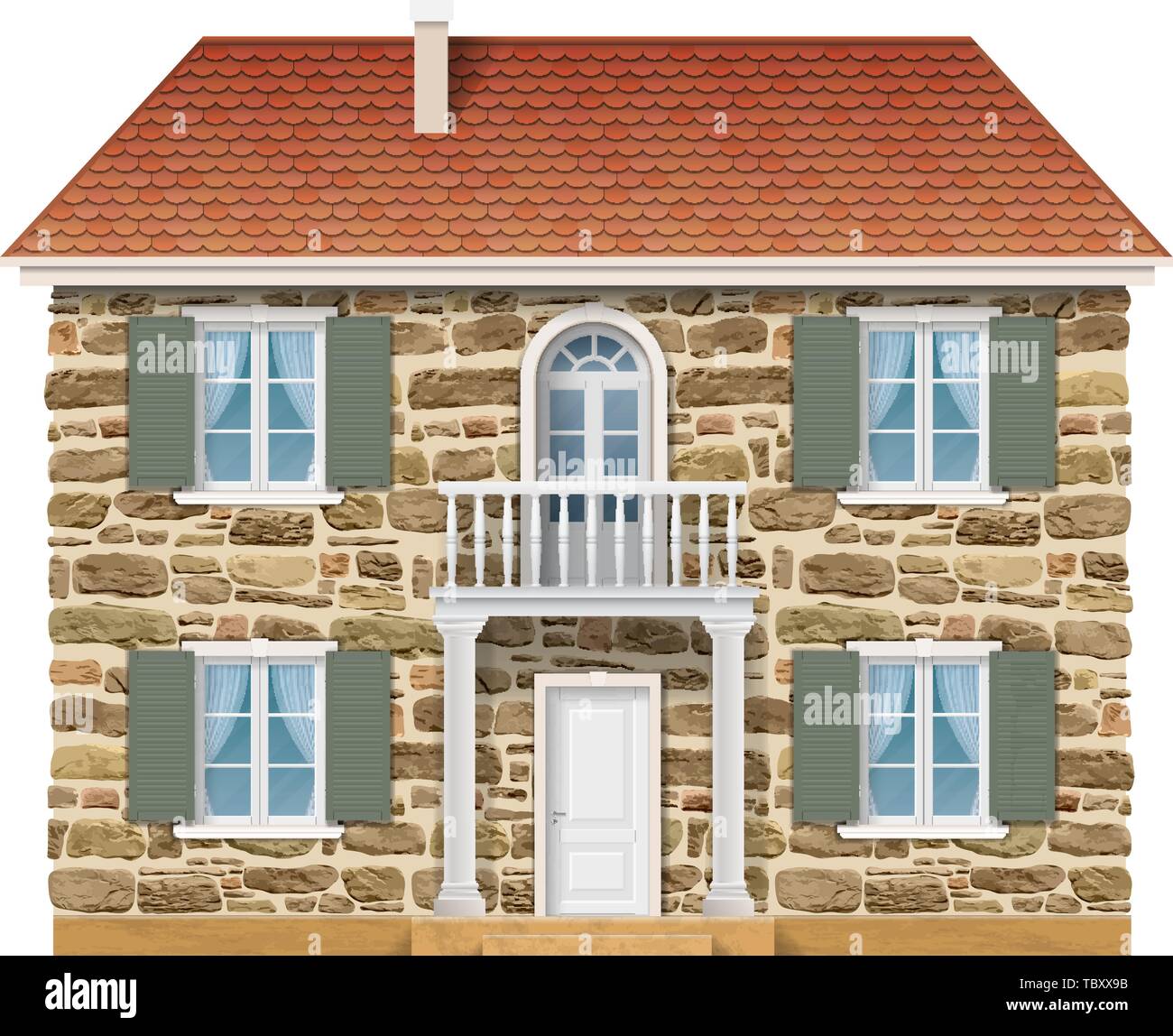 Stone facade historic house Stock Vector Images - Alamy